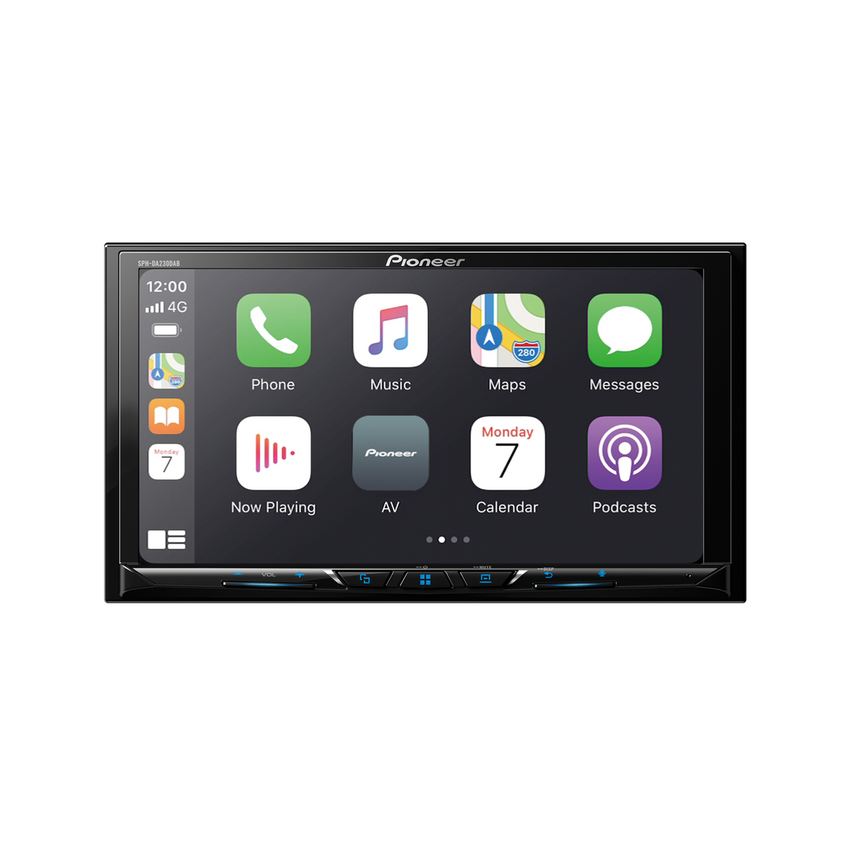 Pioneer SPH-DA230DAB 7" Touchscreen Double DIN Car Stereo with Apple C ...