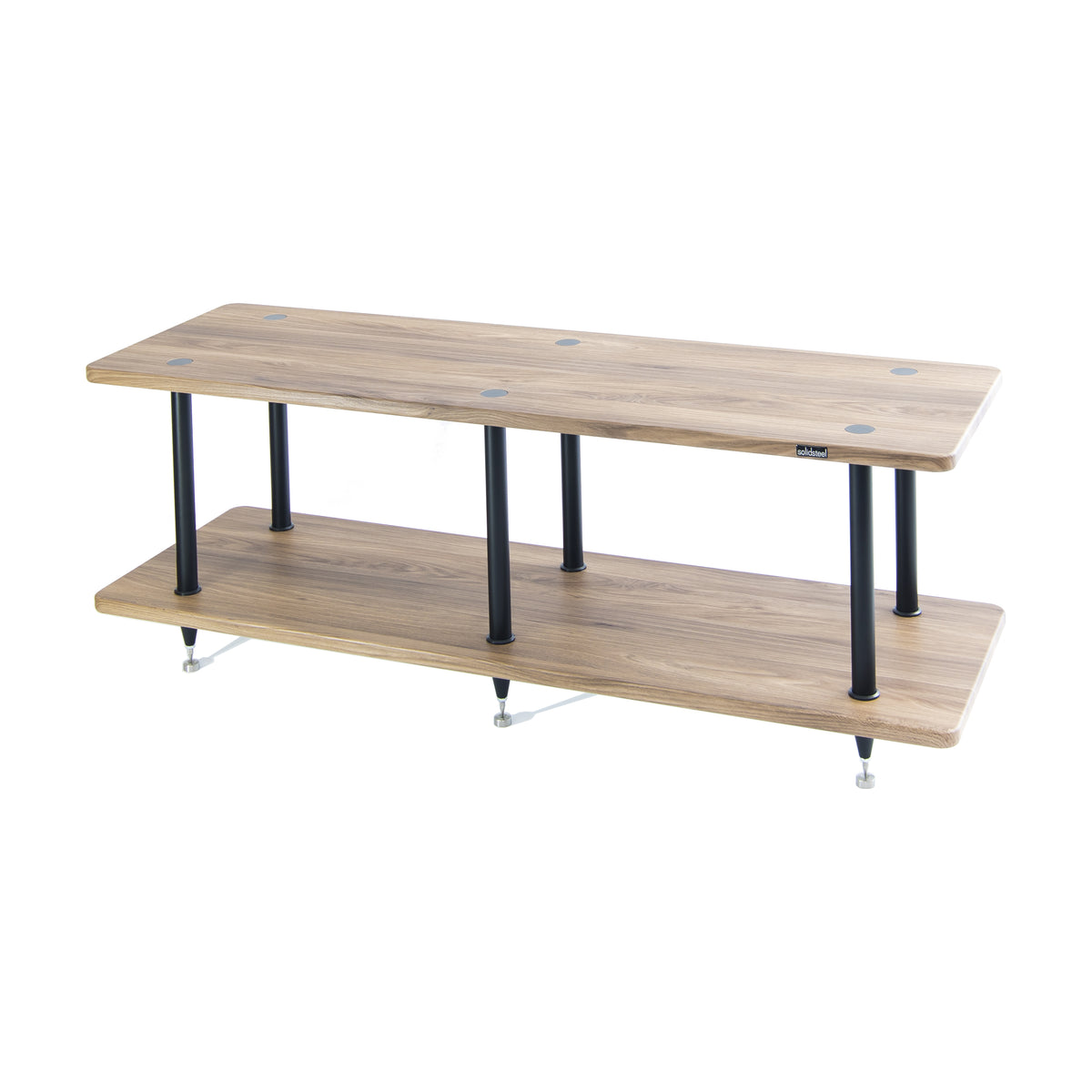 Solid Steel VL2 2 Shelf Stand With Vinyl Storage Walnut – Nottingham HiFi