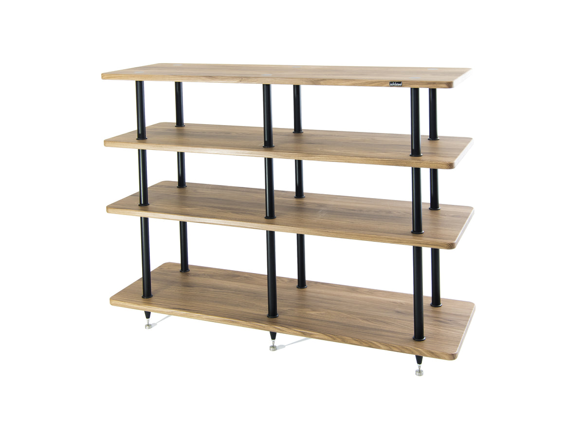 Solid Steel VL4 4 Shelf Stand With Vinyl Storage Walnut — Nottingham HiFi